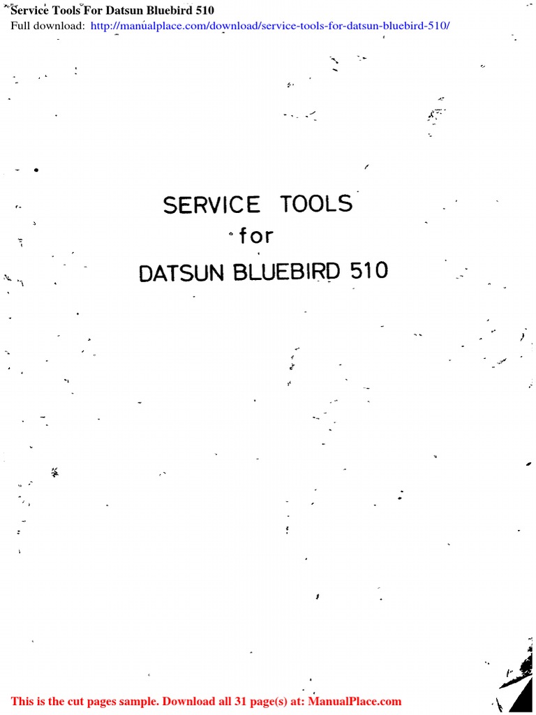 Datsun Bluebird 510 Service Tools Guide | PDF | Nissan | Automotive ...