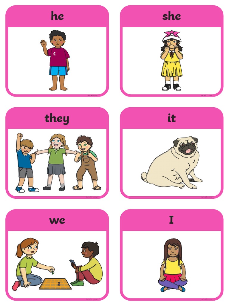 T S 754 Personal Pronoun Picture Support Cards - Ver - 1 | PDF