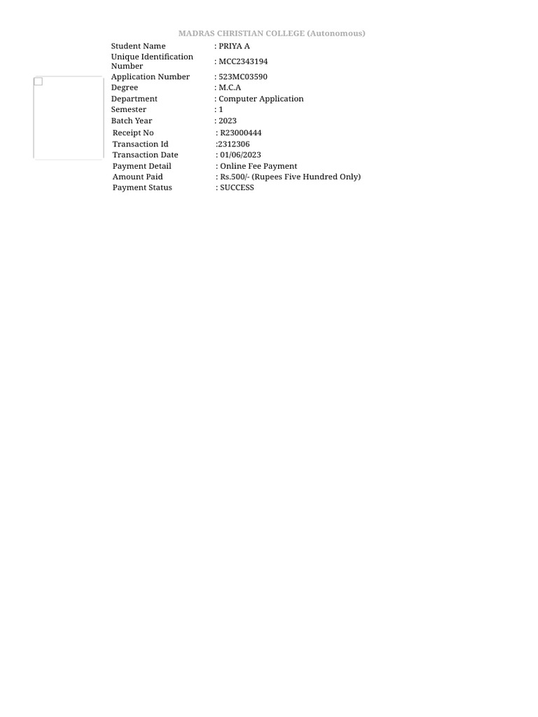 MCC Application | PDF