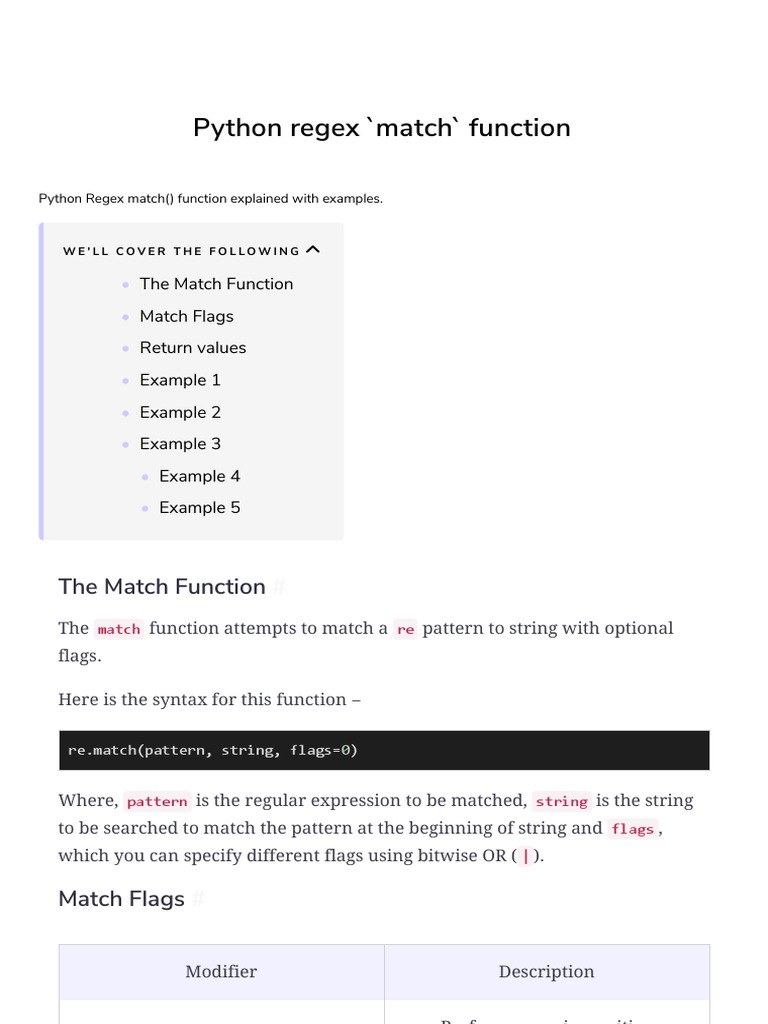 4 Python Regex Match Function Pdf Regular Expression Computer