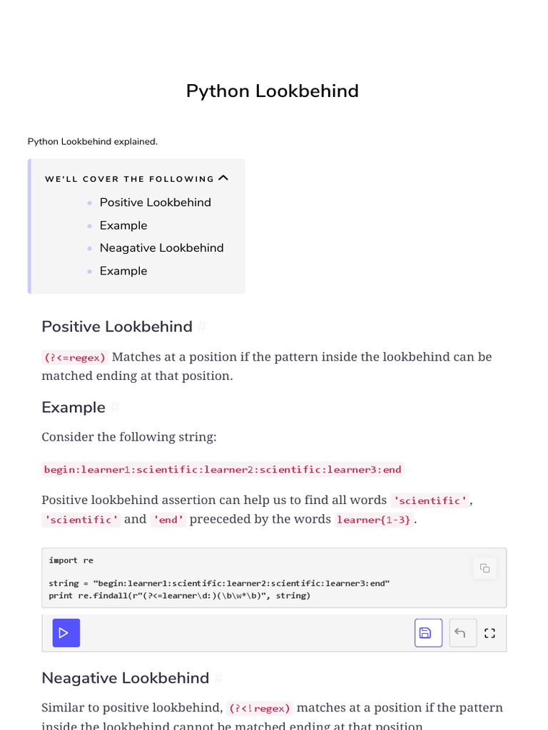 18 Python Lookbehind | PDF