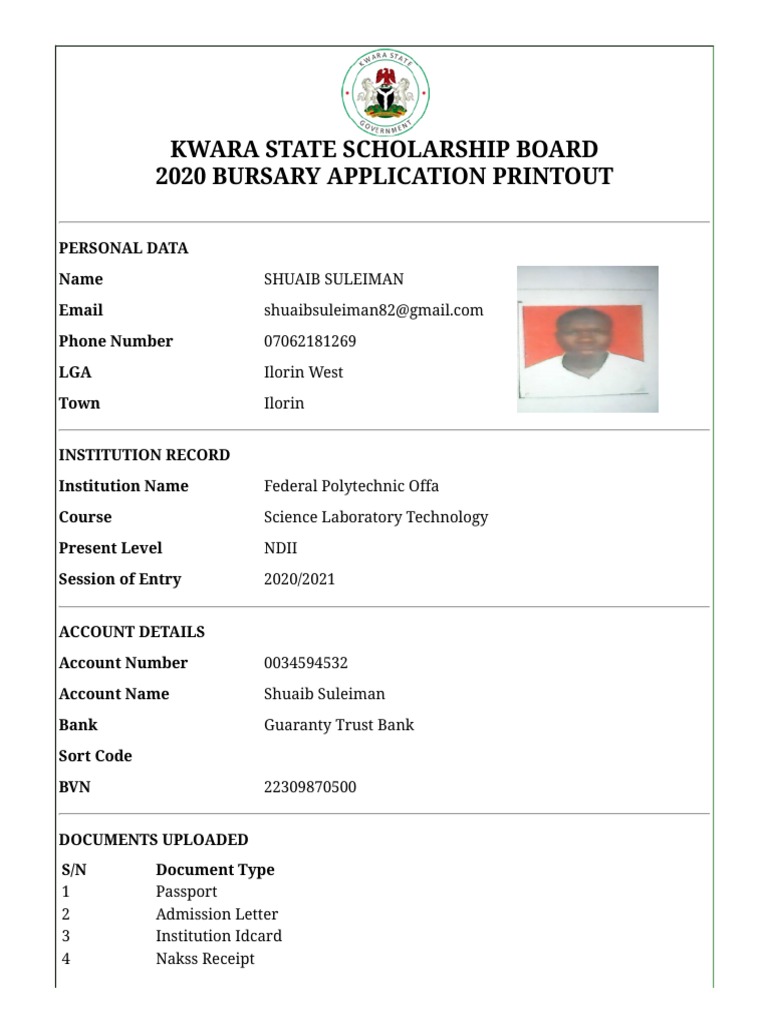 Https Scholarship - Kw.gov - NG Printout - PHP# | PDF