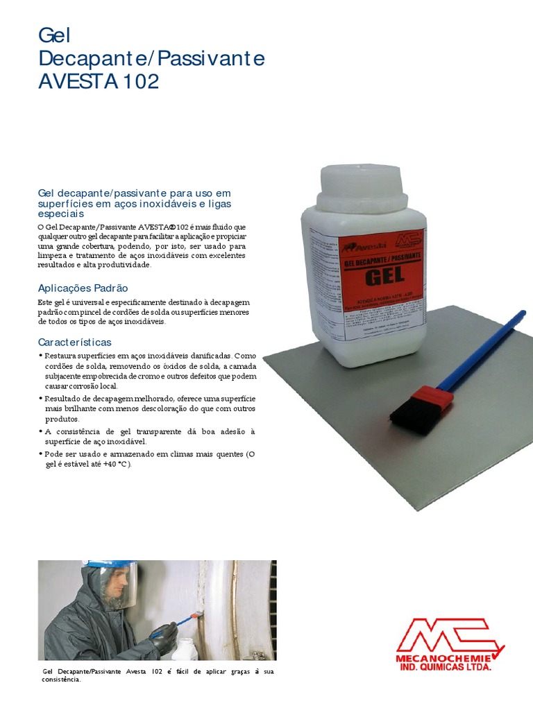 Ficha Te - Cnica GEL DECAPANTE-PASIVANTE AVESTA 102 | PDF