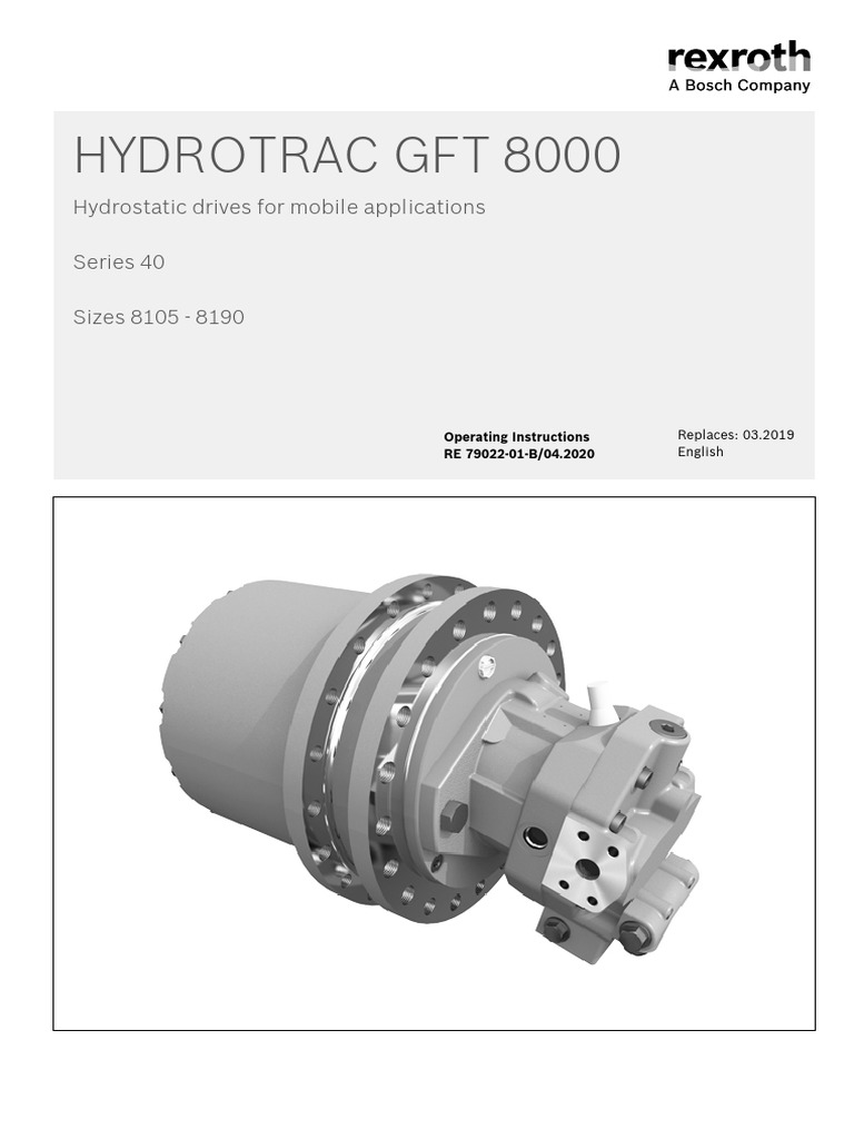 Hydrotrac GFT 8000: Hydrostatic Drives For Mobile Applications Series ...