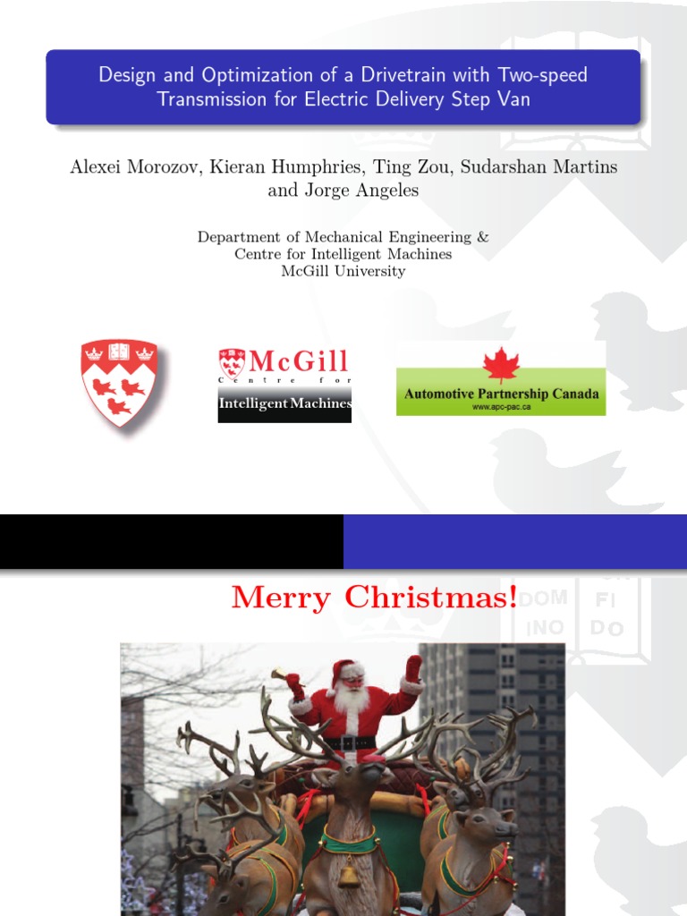 Design and Optimization of A Drivetrain With Two-Speed Transmission For ...