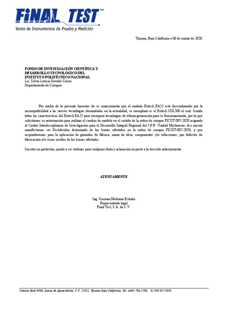 Notificación de Reemplazo de Equipo Obsoleto | PDF