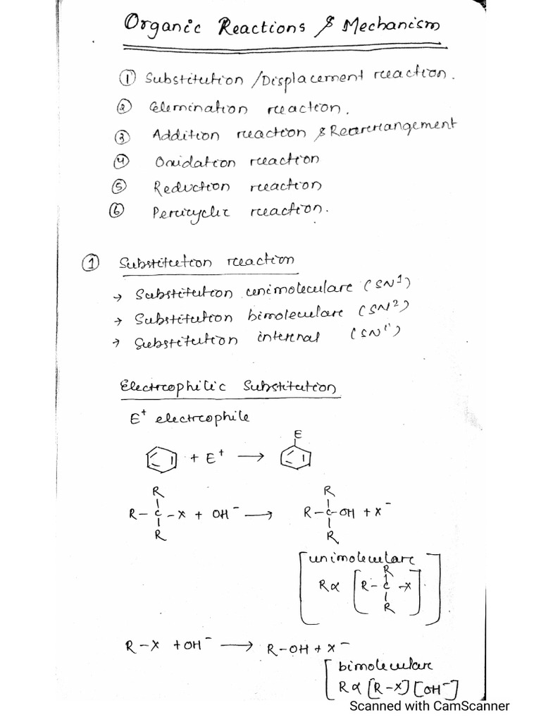 organic reaction and mechanism | PDF