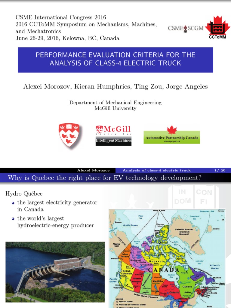 Performance Evaluation Criteria For The Analysis of Class-4 Electric ... Performance Evaluation Criteria For The Analysis of Class-4 Electric ...