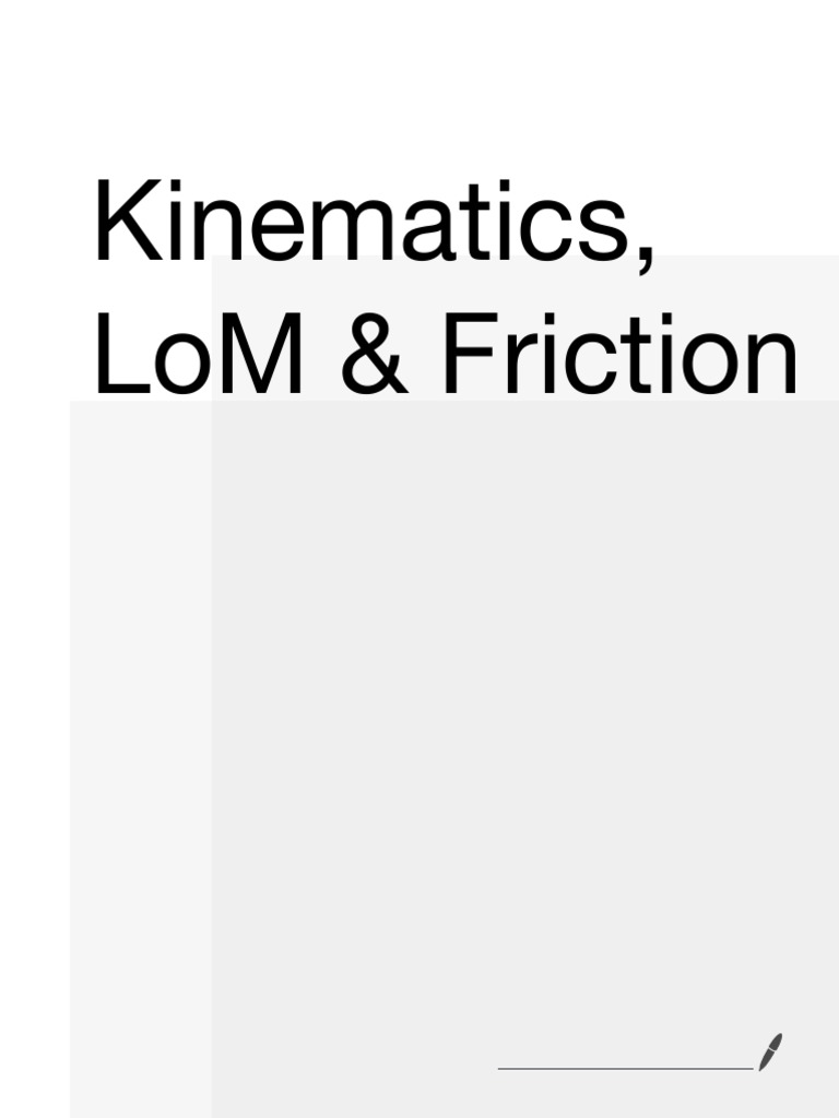 Kinematics, LoM & Friction Extra Questions | PDF | Force | Friction