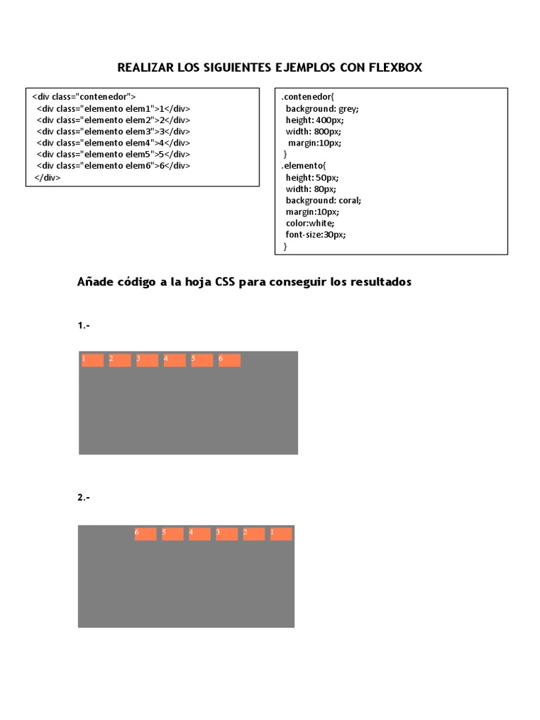 Realizar Los Siguientes Ejemplos Con Flexbox - Alumnos | PDF | Informática