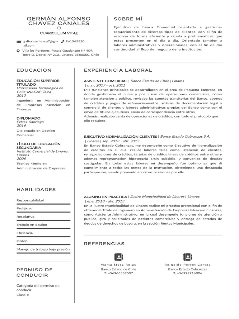 Curriculum German Chavez 2021 | PDF | Economias