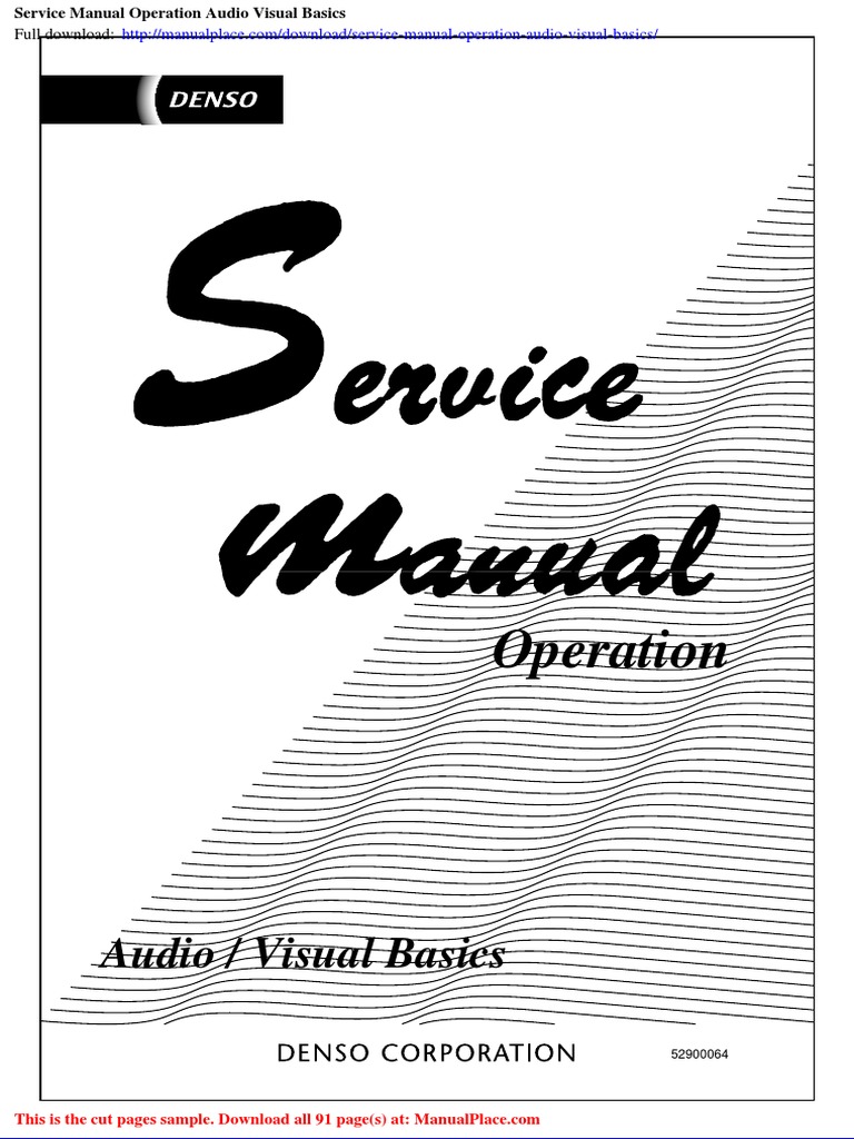 Service Manual Operation Audio Visual Basics | PDF | Radio | Electronics