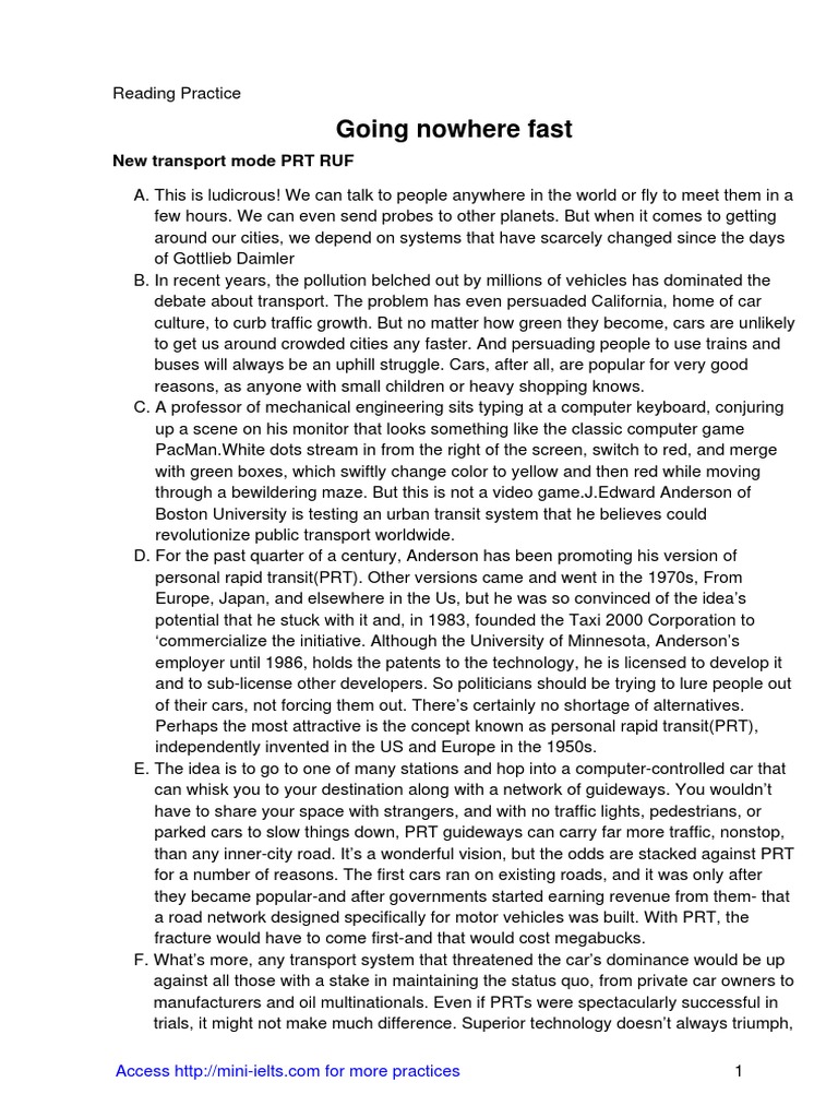 Going Nowhere Fast | PDF