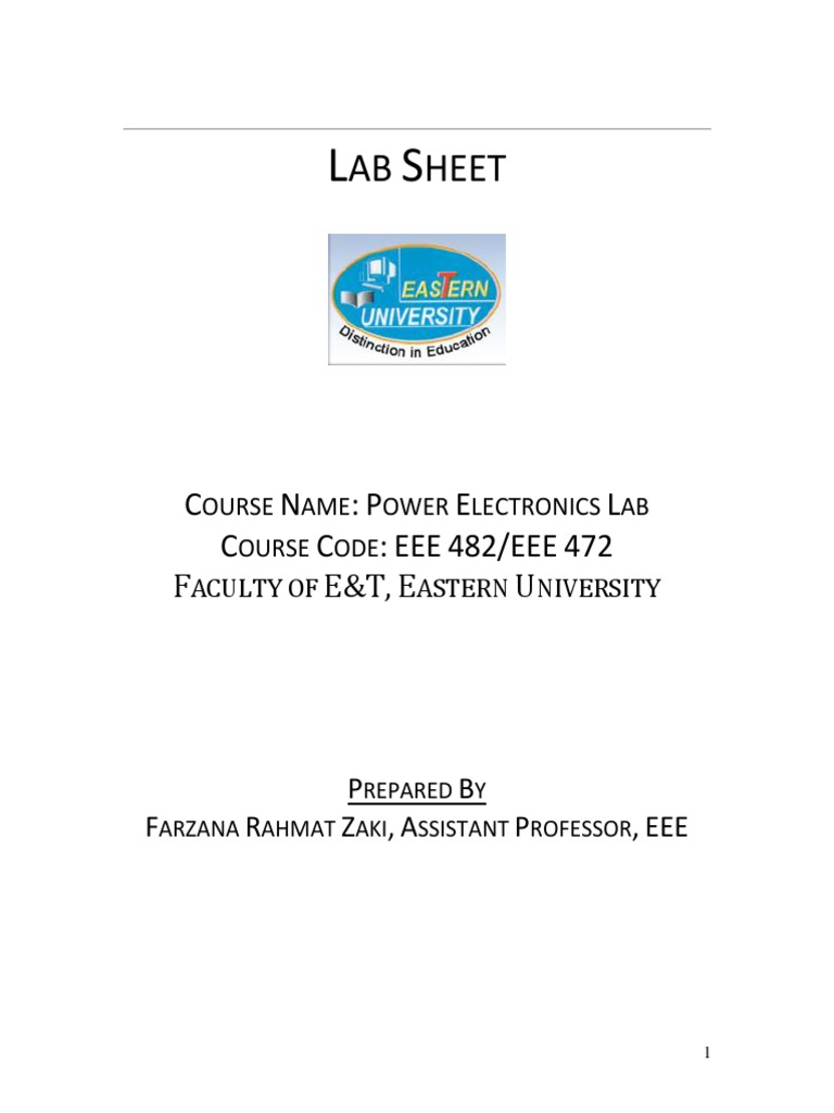 Power Electronics Lab Experiments Guide | PDF | Field Effect Transistor | Rectifier