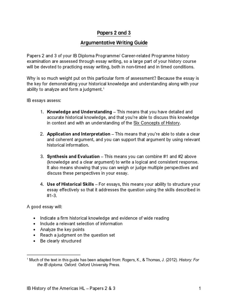Paper 2 and 3 Argumentative Writing Guide | PDF | Essays | Argument