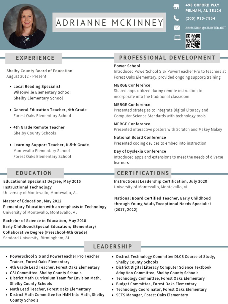 2022 Adrianne Mckinney Resume | Download Free PDF | Teachers | Educational Technology