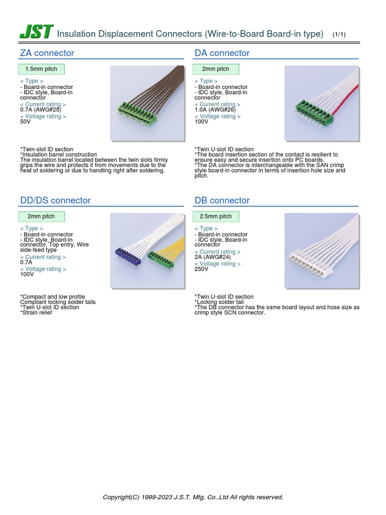 DB Connector JST | PDF | Electrical Connector | Electrical Equipment