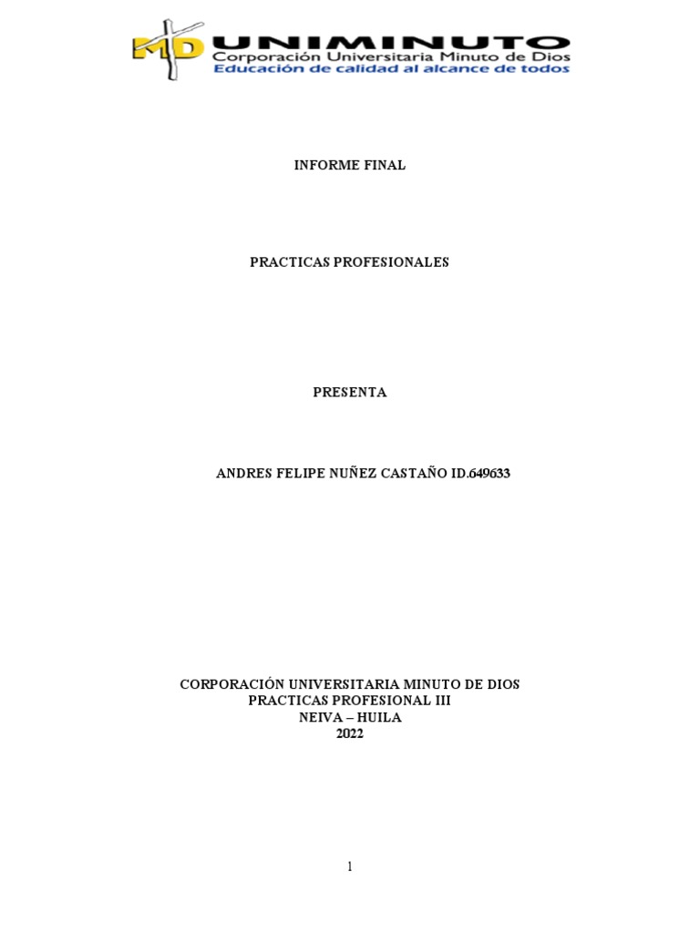 Informe Final Practica Iii | PDF