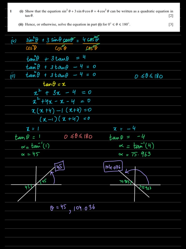 p1 Trigonometry Worksheet | PDF | Trigonometric Functions | Trigonometry