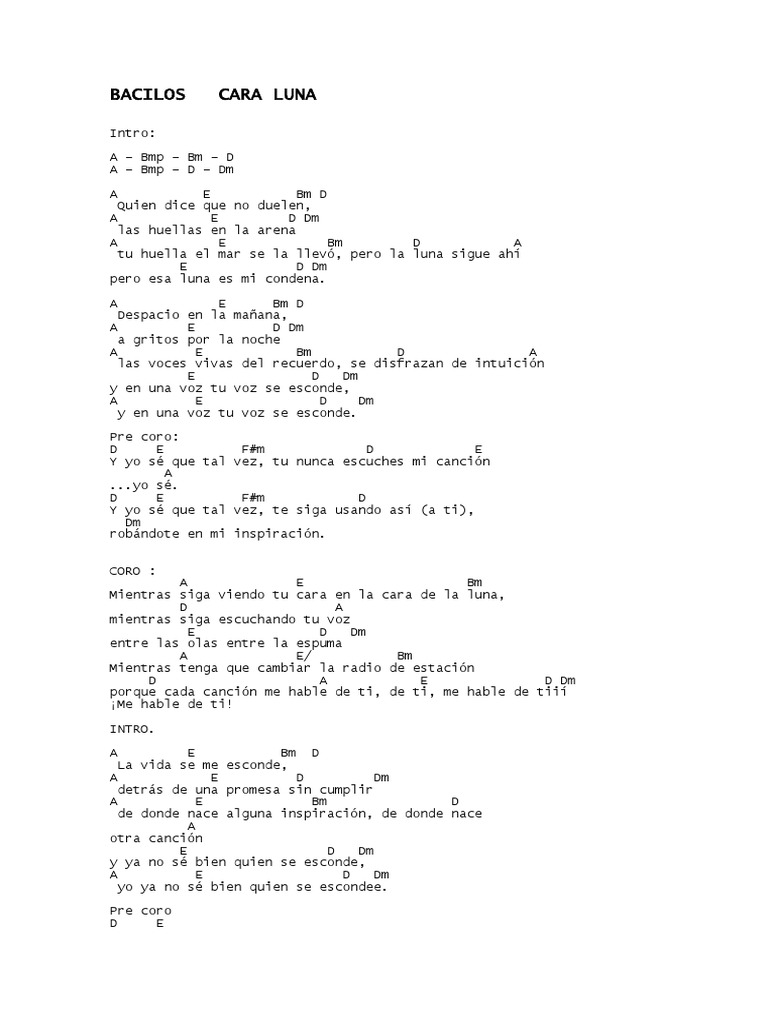 Bacilos Cara Luna | PDF | Artes del Lenguaje y Comunicación | Arte