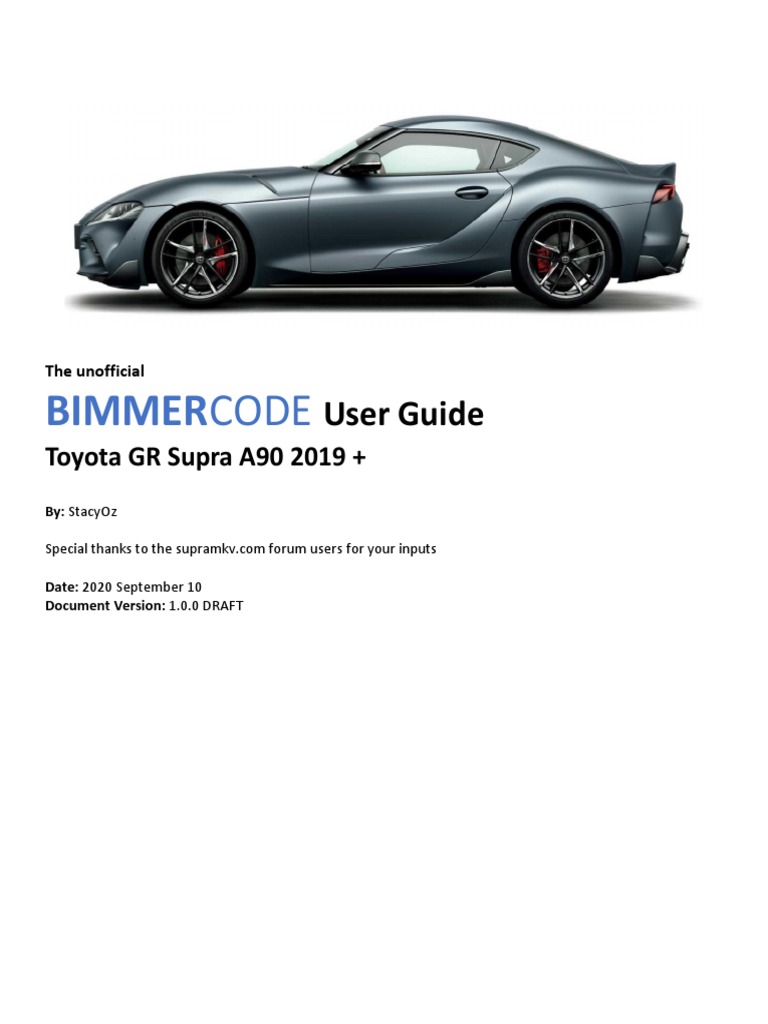 BIMMERCODE User Manual ToyotaGRSupra v1.0.0 | PDF | I Cloud | Ios