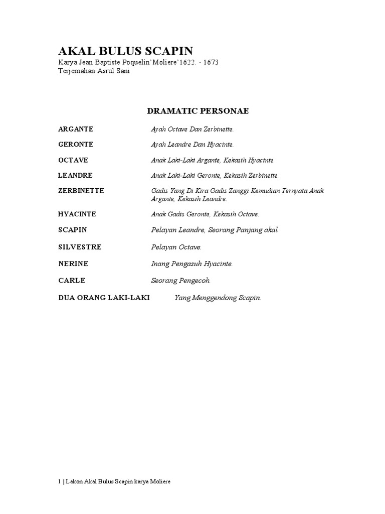 Akal Bulus Scapin | PDF | Puisi