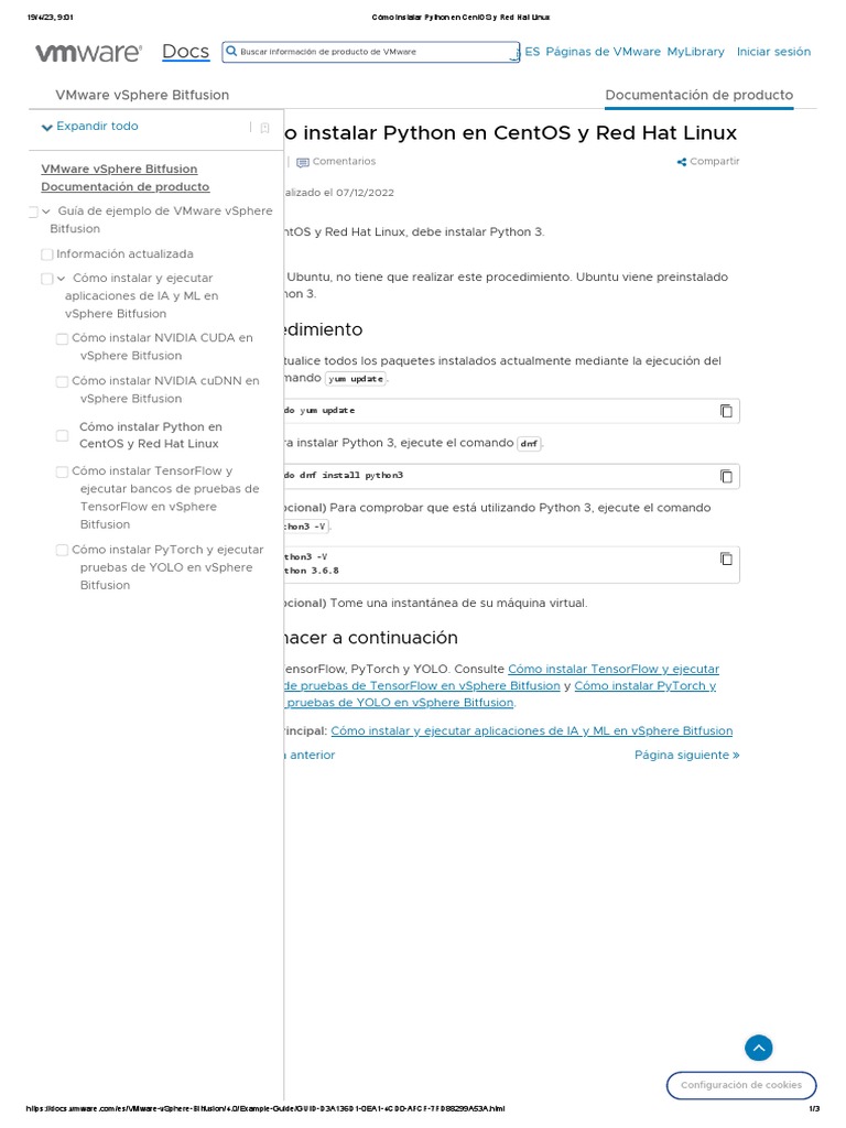 Cómo Instalar Python3x en CentOS 7 | PDF | sombrero rojo | V Mware