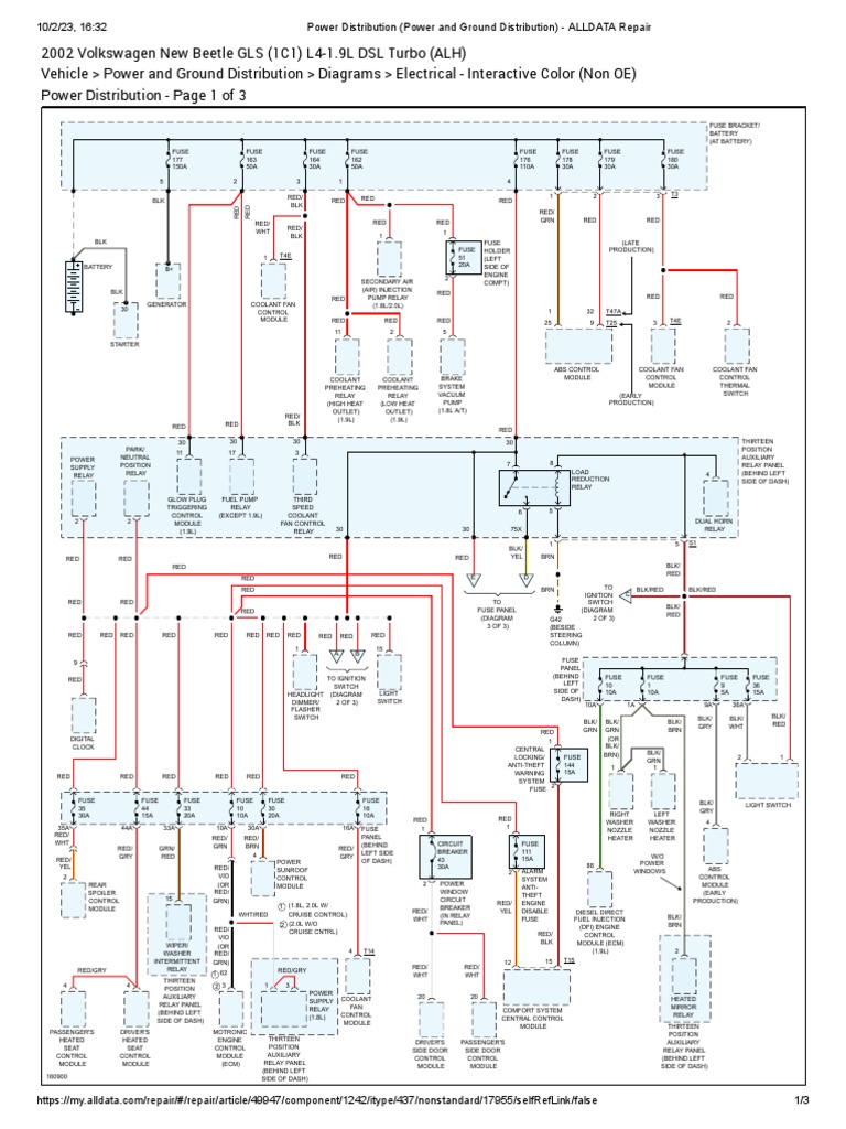 Beetle Diesel Power Distribution | PDF | Fuse (Electrical) | Vehicle ...