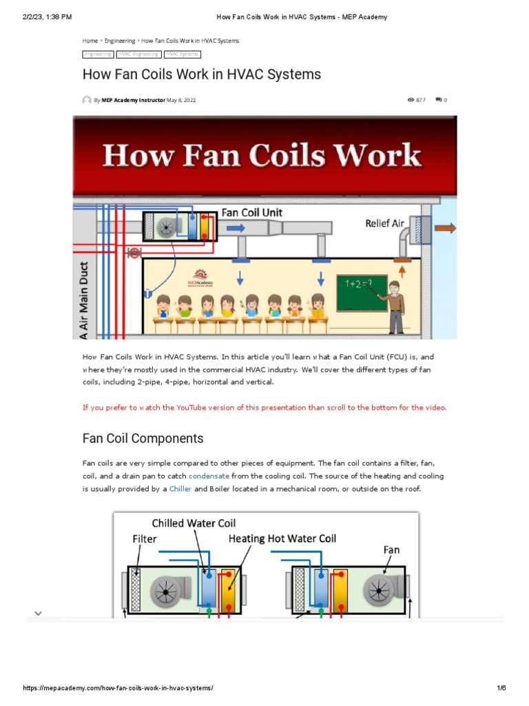 How Fan Coils Work in HVAC Systems - MEP Academy | PDF | Heat Transfer ...
