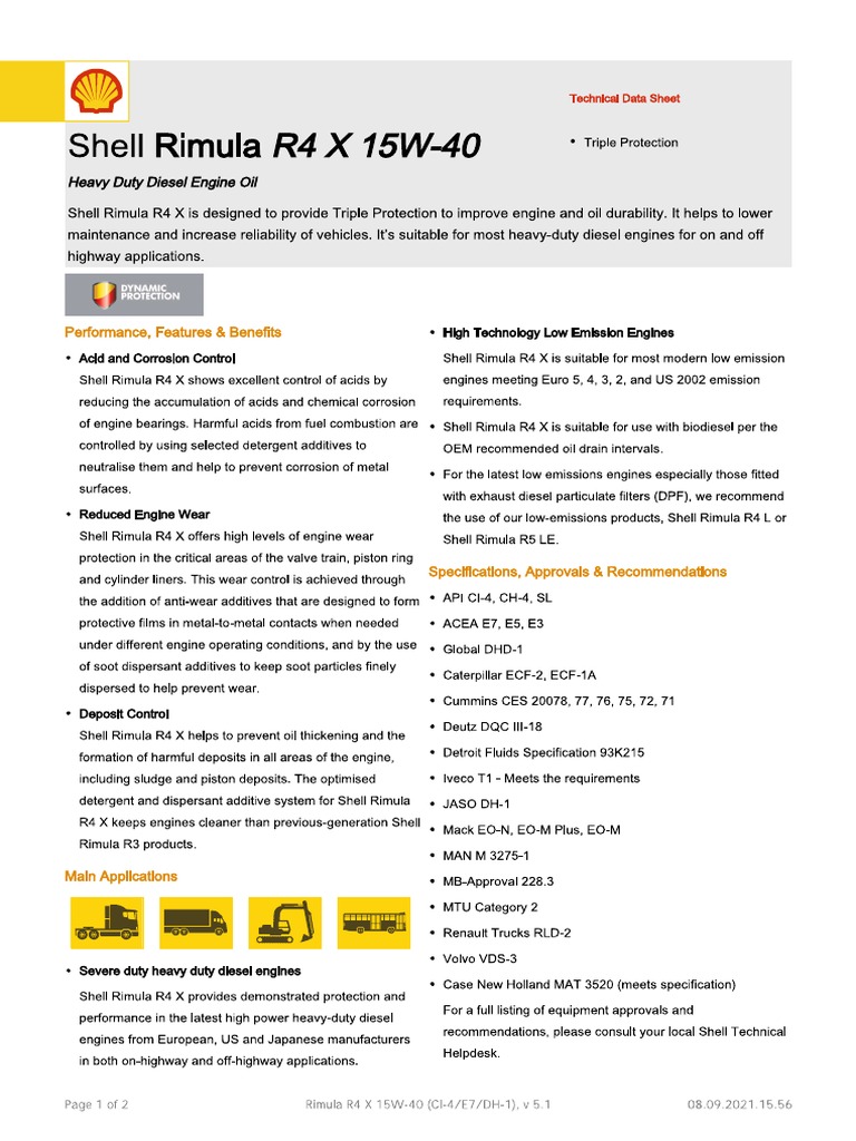 Rimula RT4 X 15W40 | PDF