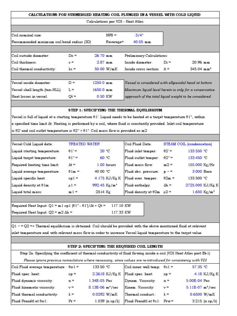 Coil Thermal Calculation Pdf