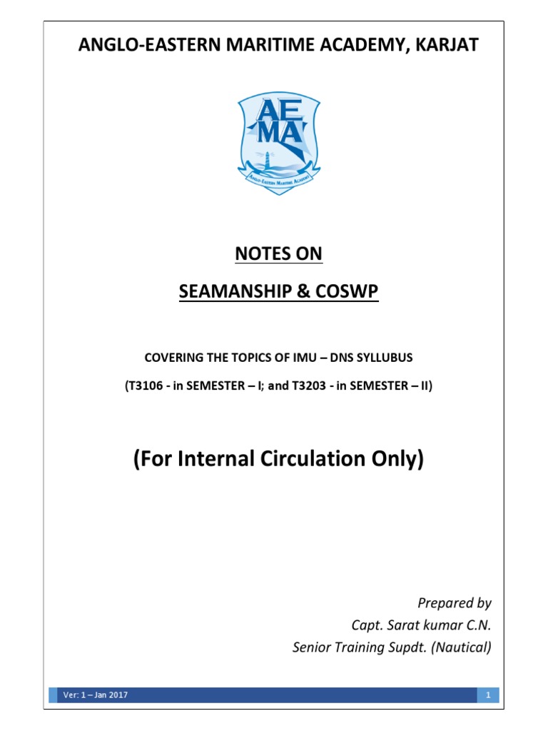 Seamanship & COSWP Notes Consolidated | Download Free PDF | Rope ...