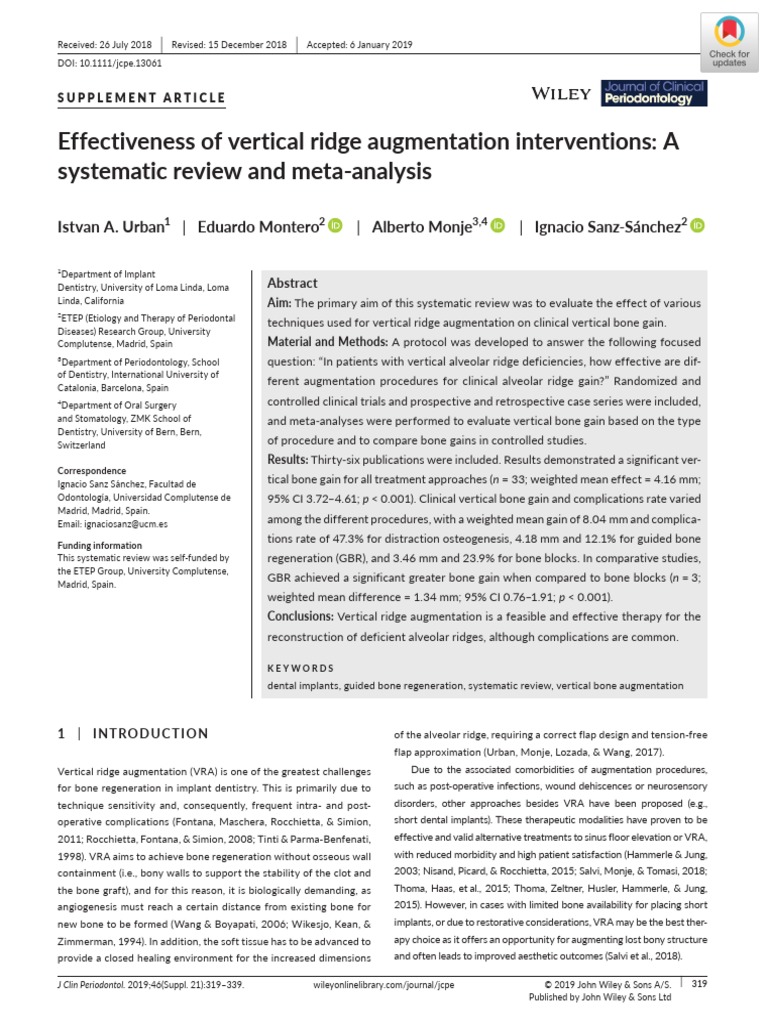 Effectiveness of Vertical Ridge Augmentation Interventions - A ...