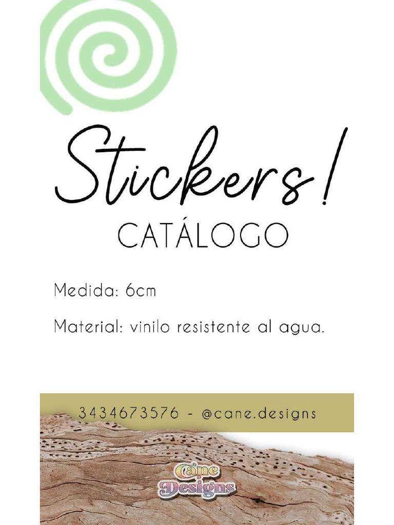 Cane - Designs Catálogo de Stickers | PDF