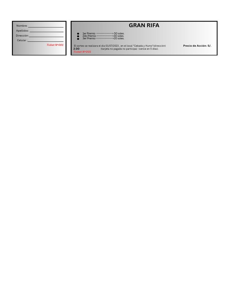 Proyecto Rifa | PDF