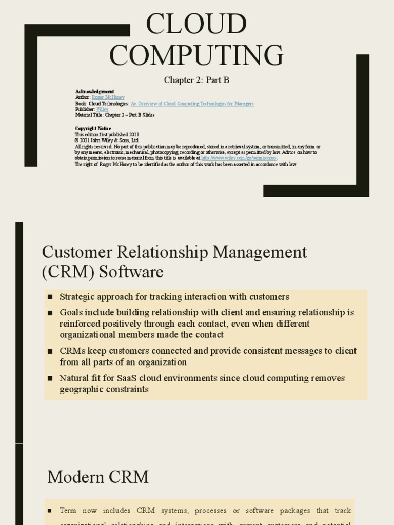 Chapter 2: Part B: Acknowledgement | PDF | Customer Relationship Management | Cloud Computing