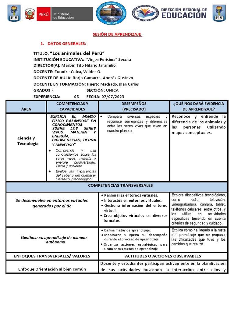 SESIÓN DE APRENDIZAJE CyT 3° | PDF | Aprendizaje | Evaluación