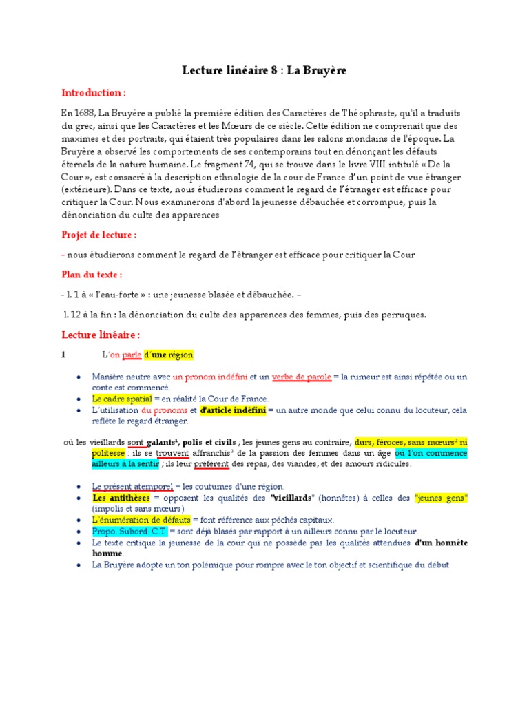 Lecture linéaire 8 LB | PDF