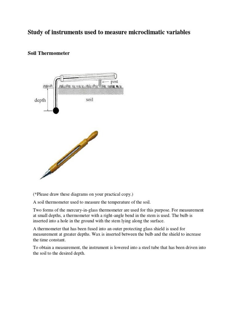 Study of Instruments Used To Measure Microclimatic Variables | PDF ...