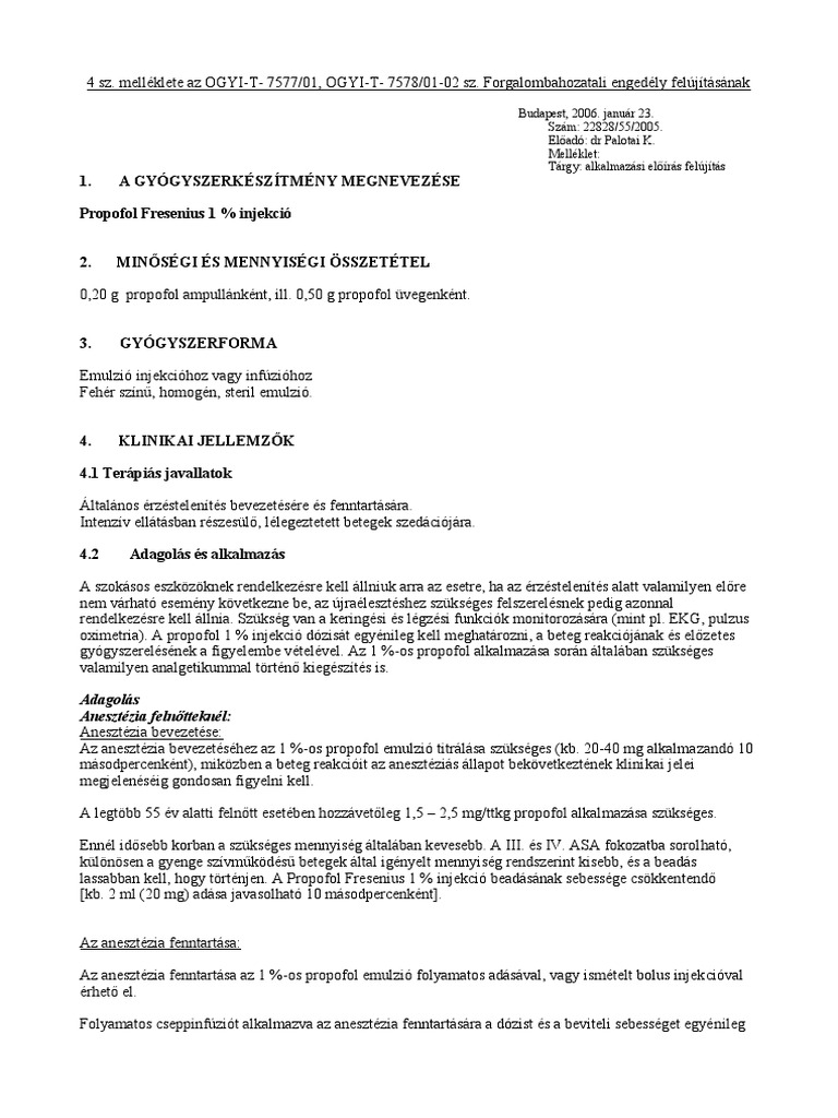 Propofol Ogyei | PDF