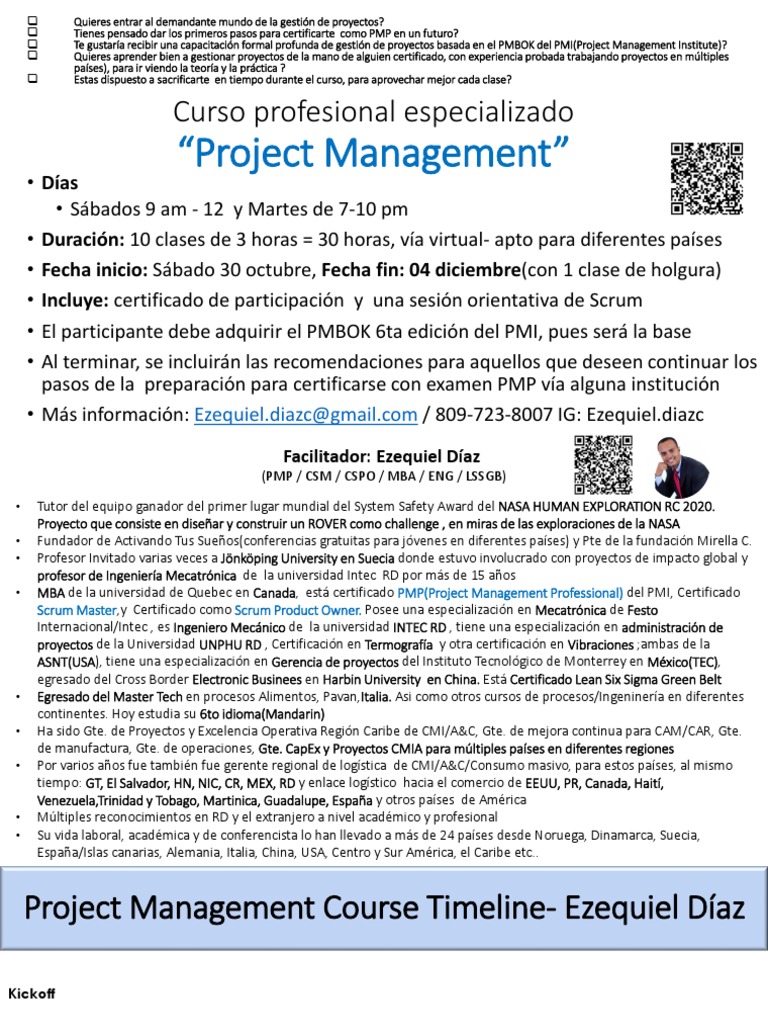 Presentación Curso Project Management 30 Octubre 2021 | PDF | Gestión ...