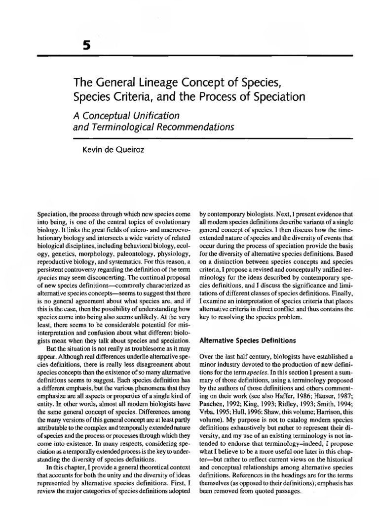 General Lineage Concept Species | Download Free PDF | Species | Evolution
