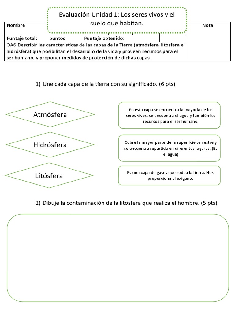 Evaluacion Unidad 1 Ciencias Naturales | PDF