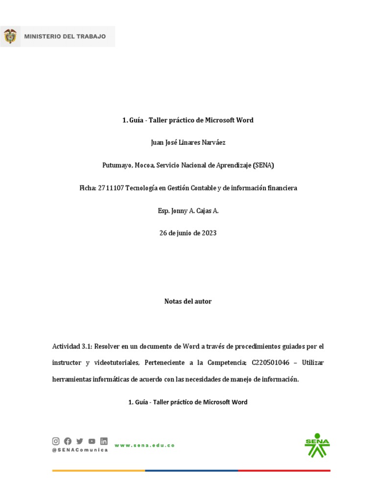 Taller Practico de Word | PDF