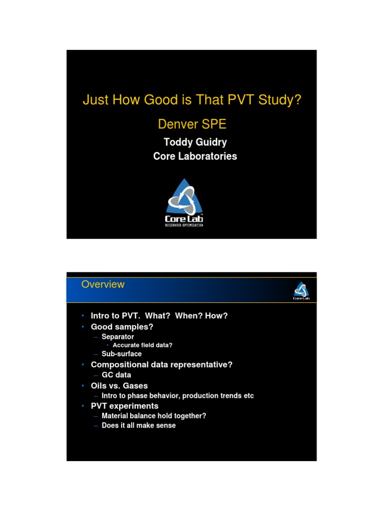 CoreLab PVT Study 1658959182 | PDF | Petroleum Reservoir | Gases