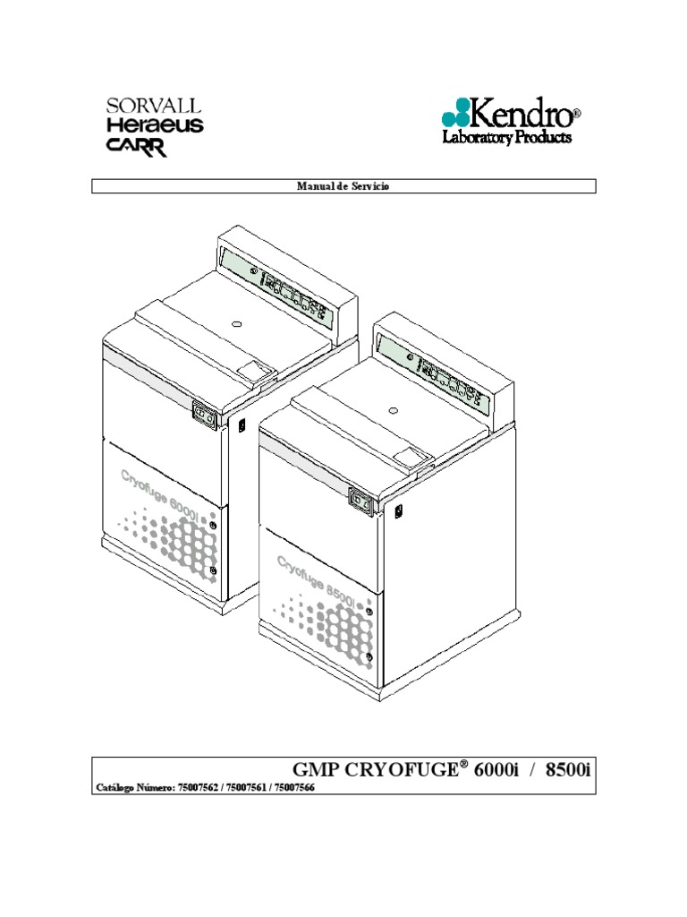 Traduccion Manual de Servicio Cryofuge 6000 Sorvall | PDF | Rodamiento ...