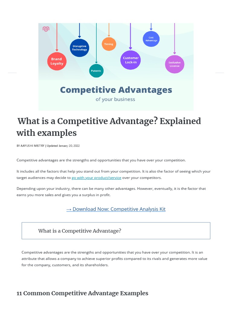 What Is A Competitive Advantage Explained With Examples | PDF | Competitive Advantage | Brand