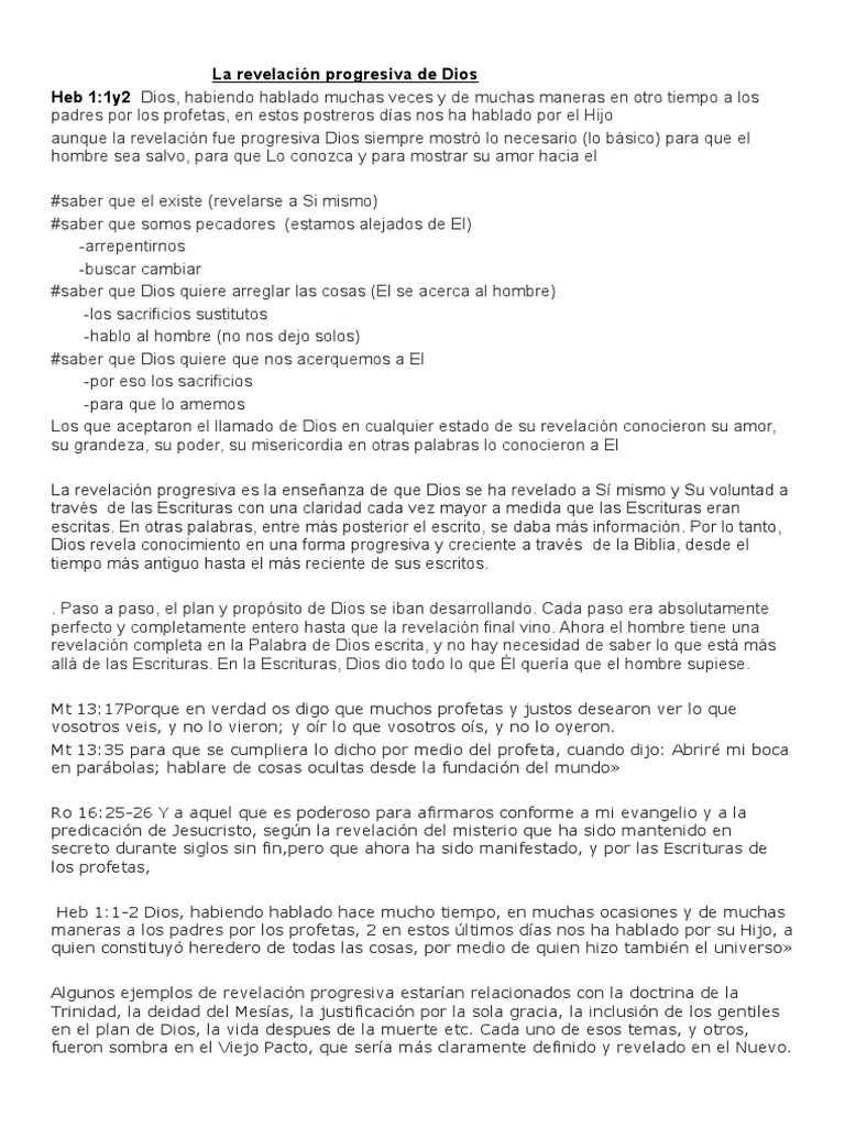 Revelación Progresiva de Dios | PDF | Dios | Biblia