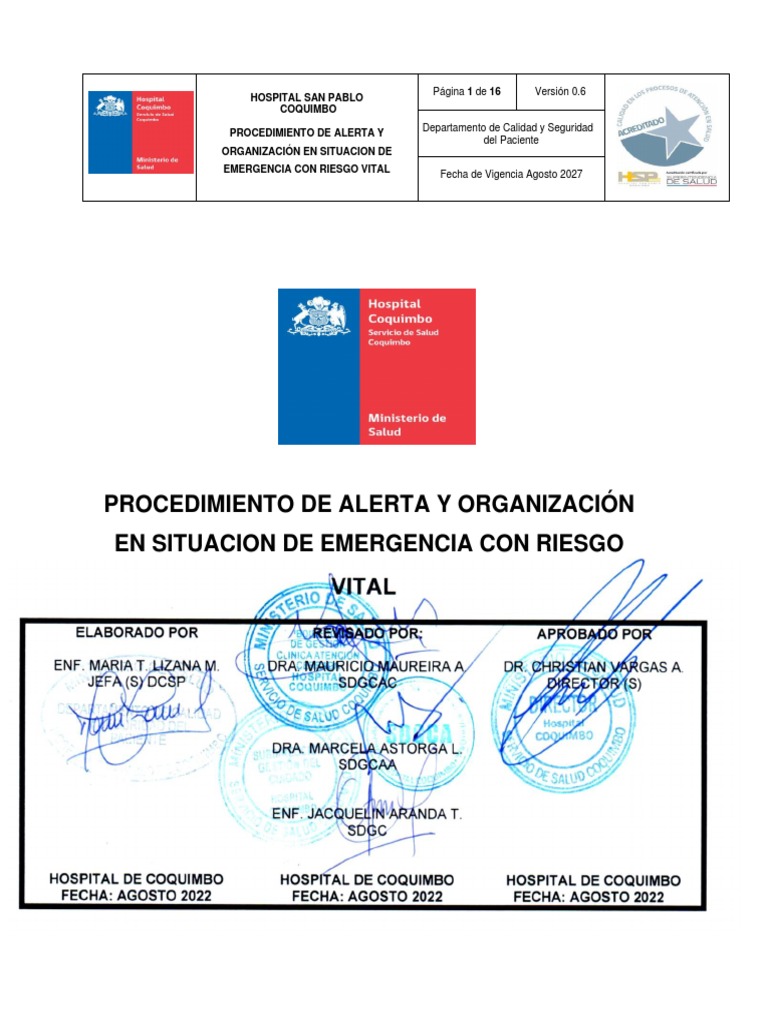 AOC 1.1 Procedimiento de Alerta y Organización de Situación de ...