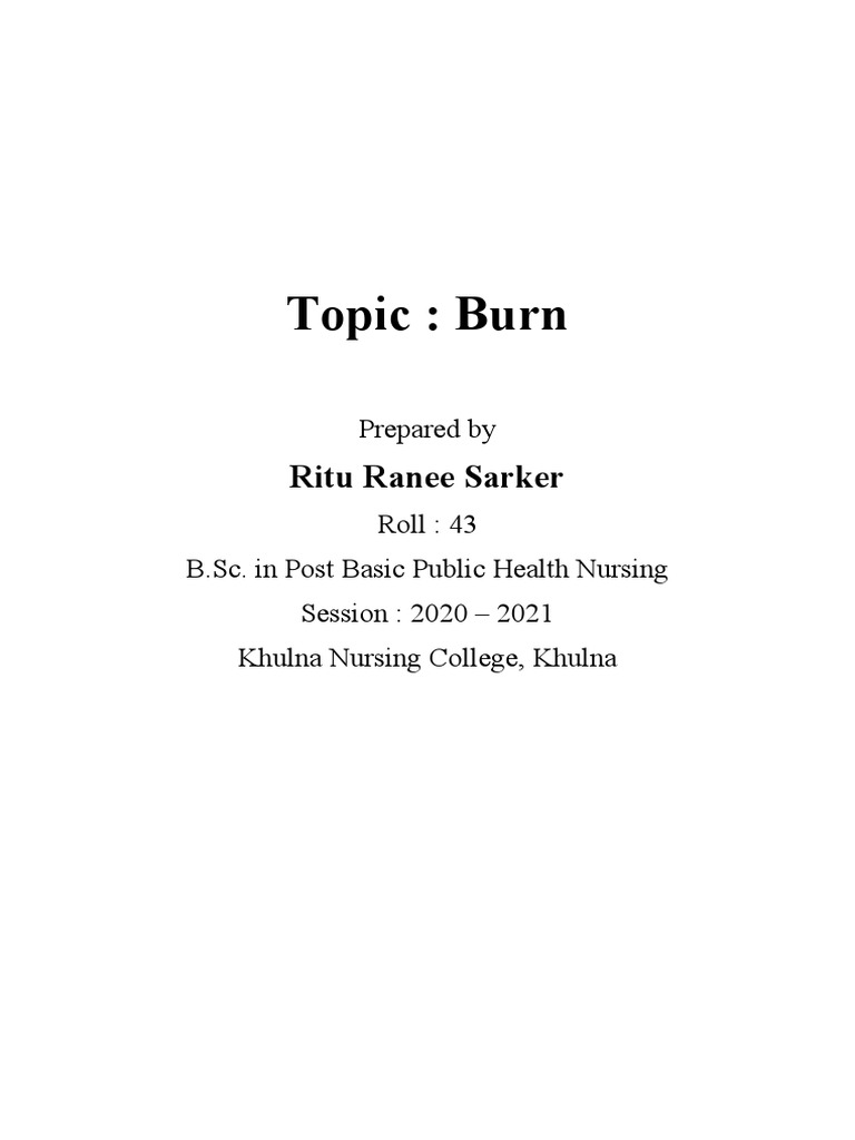 Burn | PDF | Burn | Injury